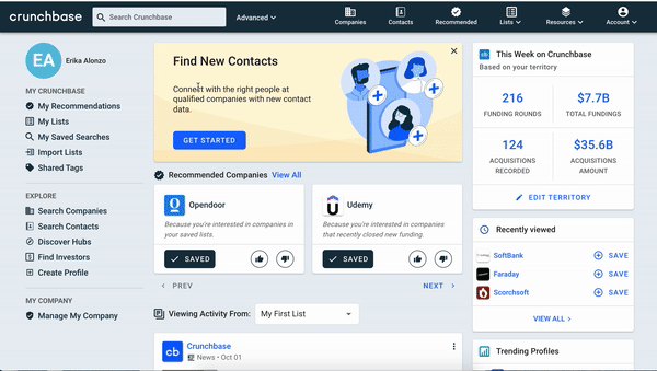 Create a Search – Crunchbase | Knowledge Center