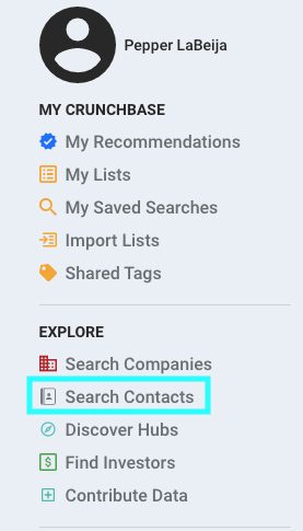 Search for Contact data – Crunchbase | Knowledge Center