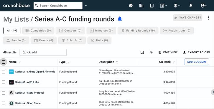 Save a Search or a List using Crunchbase Pro – Crunchbase | Knowledge ...