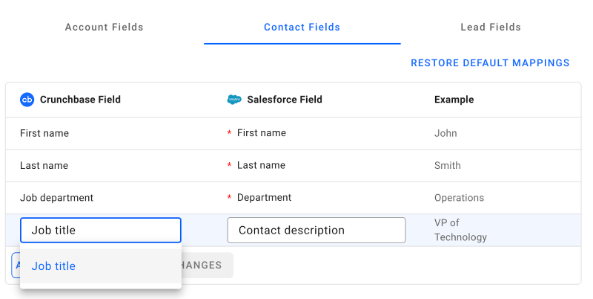 Custom Field Mapping Crunchbase Knowledge Center