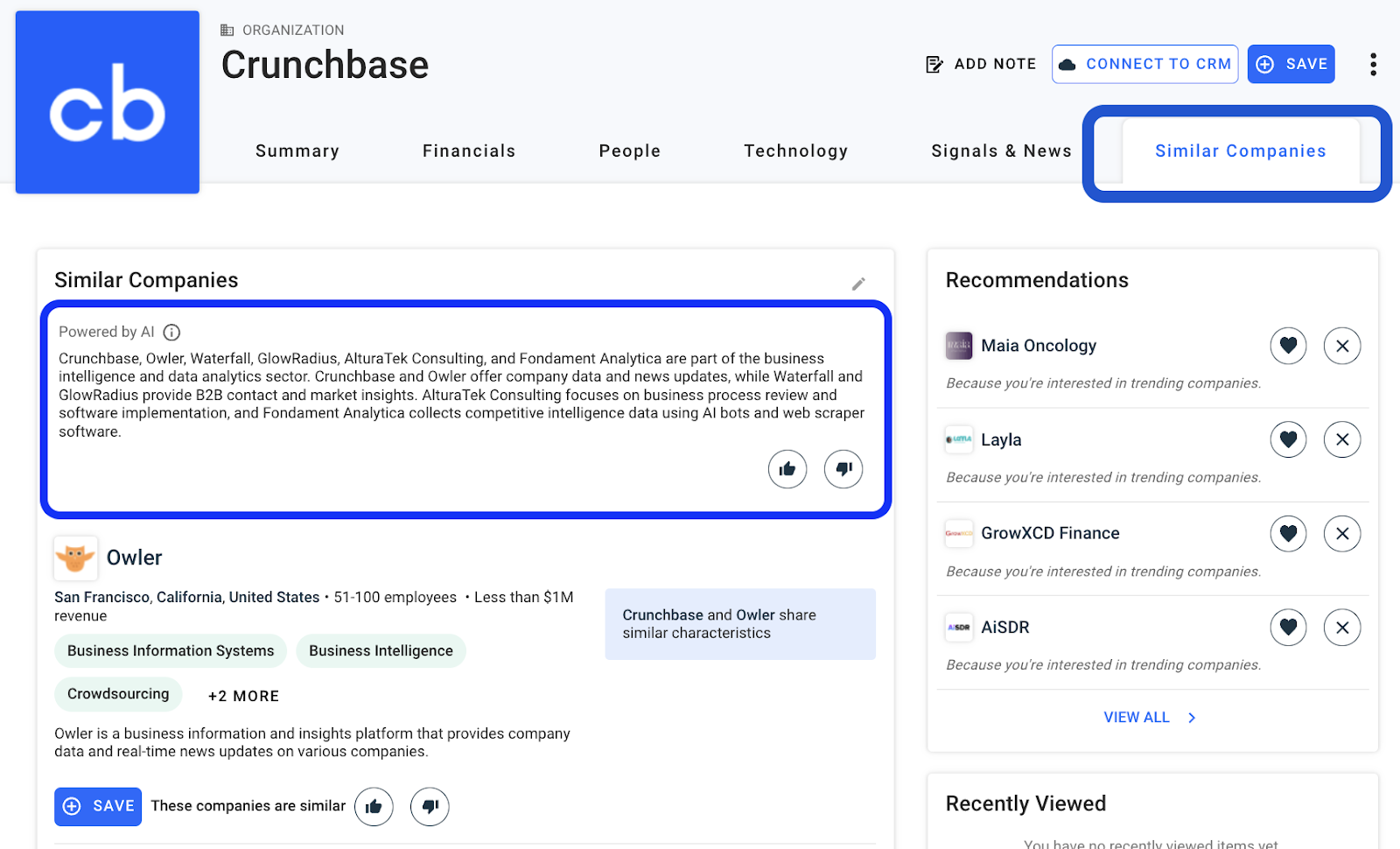 What are Similar Companies? – Crunchbase | Knowledge Center