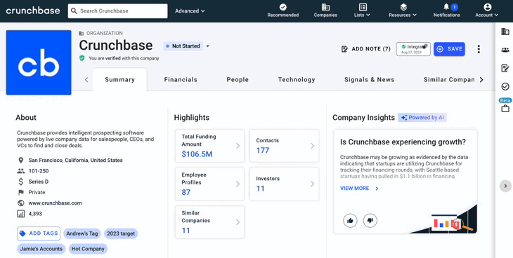 Create a list using Crunchbase Pro – Crunchbase | Knowledge Center