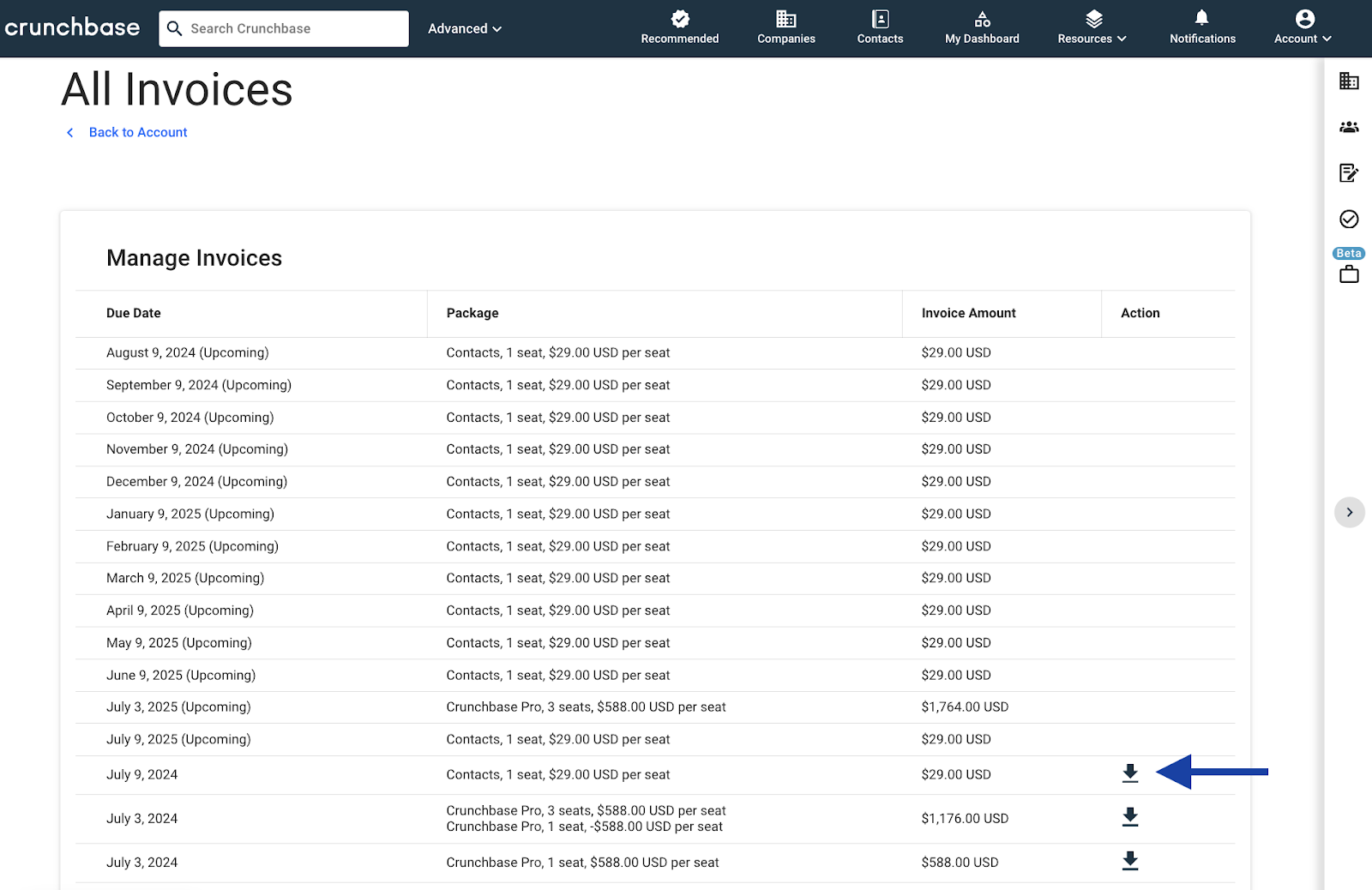 How to View/Download Invoices – Crunchbase | Knowledge Center