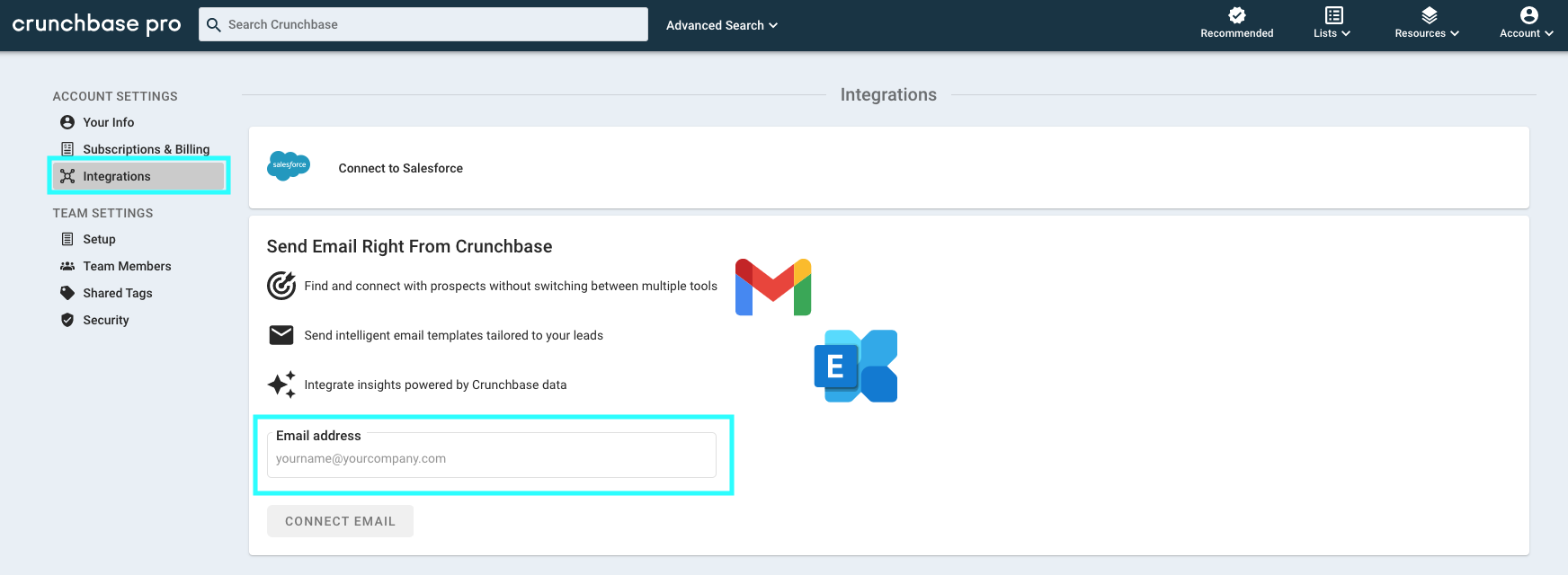 How do I access the email integration and connect my email account ...